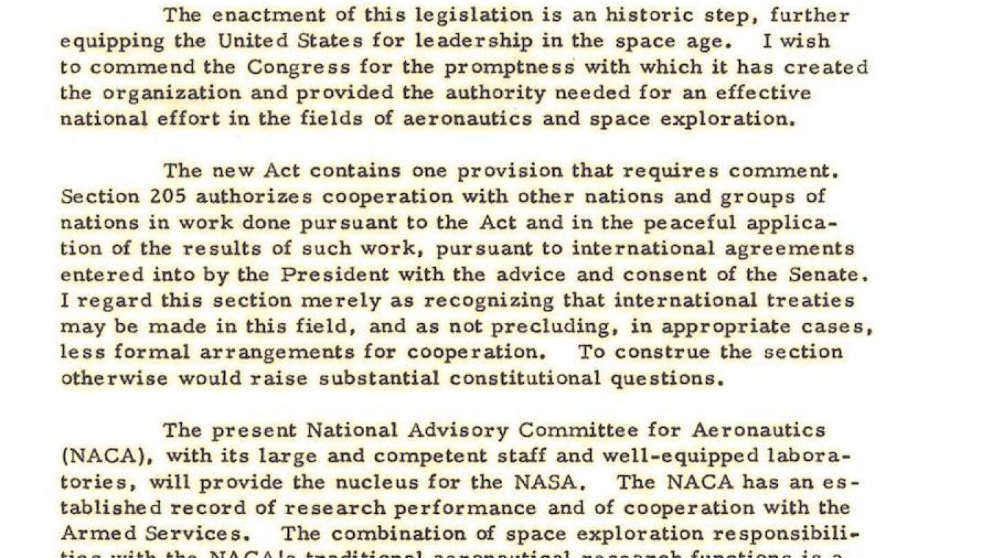 Formation of NASA - Physics Today